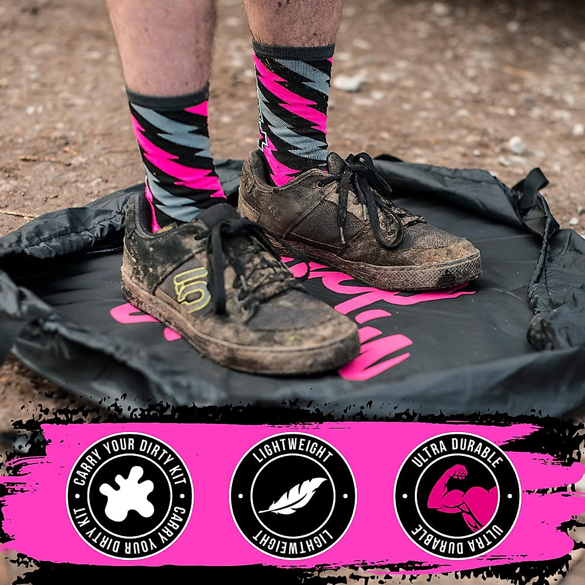 Muc Off Grime Bag - Portable Changing Room and Laundry Bag for Cycling and Outdoor Sports - Durable Wetsuit Changing Mat Bag for Surf, SUP, Swimming