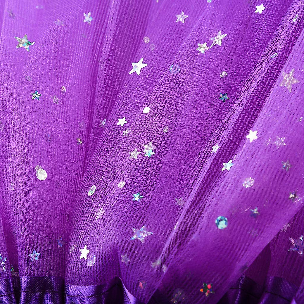 Birthday Tutu for Women Plus Size Skirt Princess Bulb Pleated Star Women Sequins with LED Tulle Skirt Small Mesh Skirt Purple