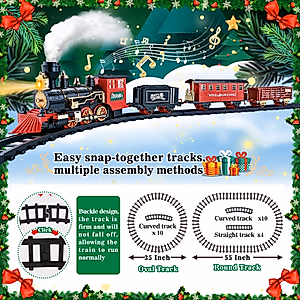 BainGesk Train Set, Electric Train Toy for Boys & Girls, Model Christmas Train Set for Under The Tree, Railway Kit with Sounds, Light, for 3, 4, 5, 6, 7, 8+ Year Old Kids