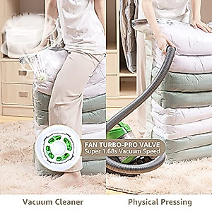 LEVERLOC 8 Pack Space Saver Vacuum Storage Bags Jumbo Cube (40x31x15 inch), Extra Large Vacuum Storage Bags Save 80% Space Vacuum Sealer Bagsfor Comforters Blankets Beddings Pillows Quilts Clothes, Bedroom Storage and Closet Organizers Space Bags