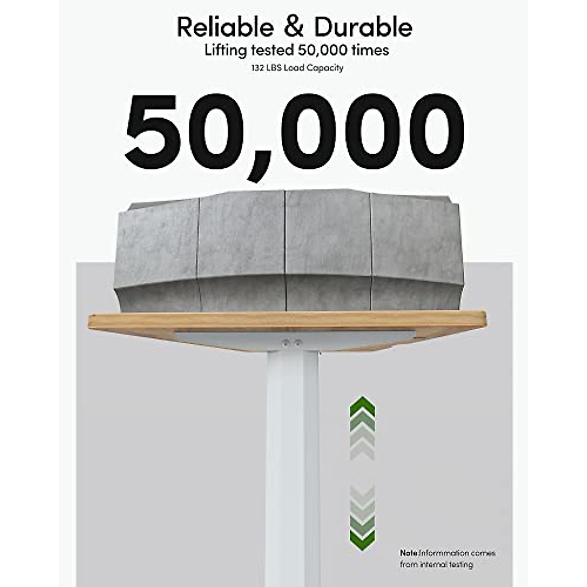 BANTI 44"x24" Standing Desk, Electric Stand up Height Adjustable Home Office Table, Sit Stand Desk, Light Rustic Brown Top