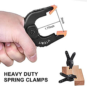 UTEBIT 8/12 Muslin Clamps 4'' Portable Black Backdrop Background Clamps Heavy Duty Paper Clips for Photo Studio, Woodwork, Artwork (12Packs)