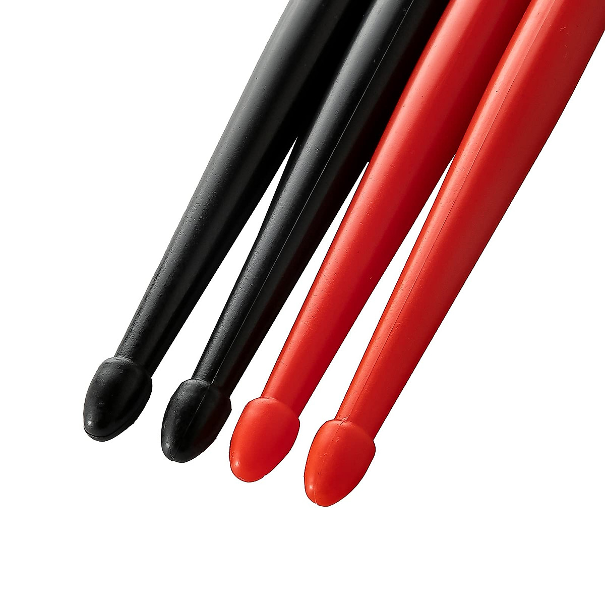 Nylon Drumsticks 2 pairs with ANTI-SLIP Handles for Drum,Exercise Plastic Drum Sticks,Attractive,Light and Durable Sticks for Drums,Musical Instrument Percussion Accessories (Black and Red)