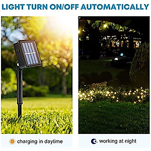 ZSMPY Fairy Lights Solar Lights Outdoor, 50/100/200 Lights,5m/10m/20m Fairy Lights Solar Christmas Lights for Patio, Garden, Home, Wedding, Pathway, Party (Warm White) (Size : 20m 200 Lights)