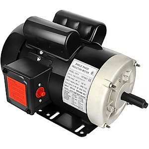 1.5HP Electric Motor 1725 RPM General Purpose Single Phase Motor 115V/230V 56 Frame 5/8" Shaft Diameter Rolled Steel Shell TEFC