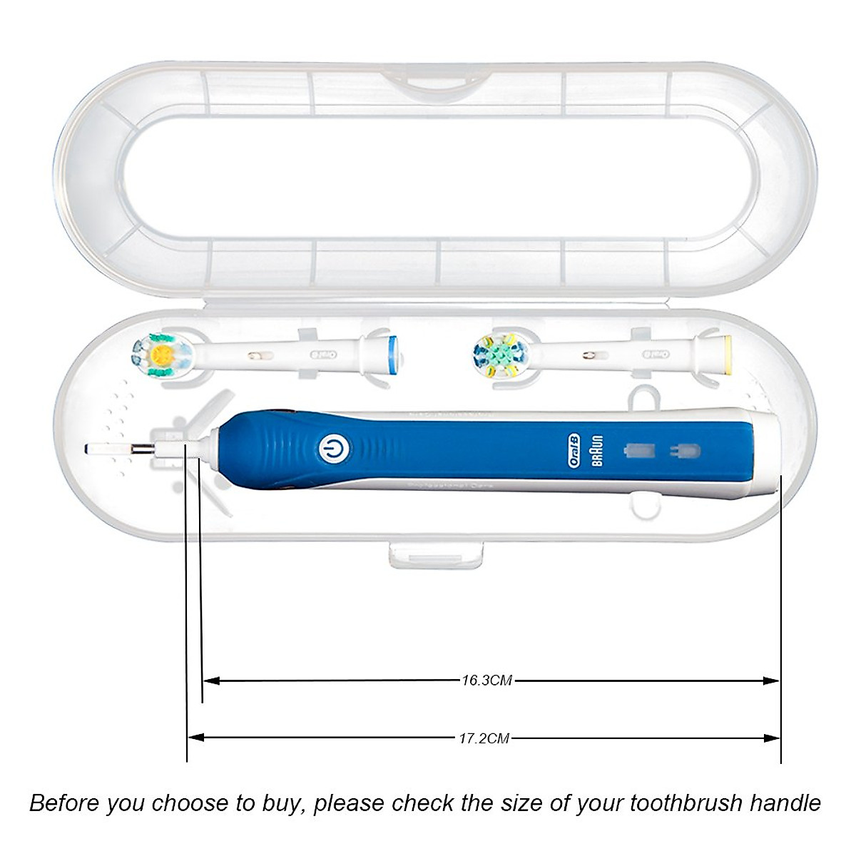 Nincha Portable Replacement Plastic Electric Toothbrush Travel Case for Oral-B Pro Series