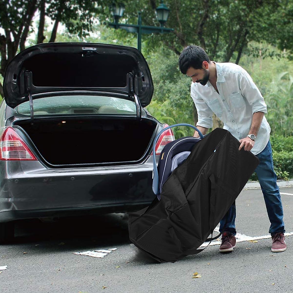 COOLBEBE 42" Sports Duffle Bag - 150L Extra Large Travel Duffel Luggage Bag with Upgrade Zipper, Sturdy & Water Resistant, Black