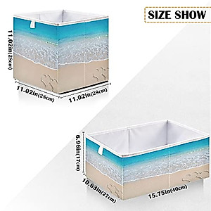 Yasala Storage Cube with Handle Love and Sand Foldable Closet Baskets Toy Storage Bins Shelf Baskets Containers Open Laundry Baskets Nursery Baskets