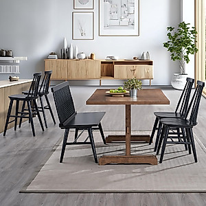 DUHOME Dining Chairs Set of 4, Wood Dining Room Chairs Slat Back Kitchen Room Chair Windsor Chairs, Black