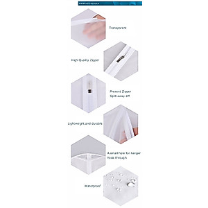 In kds Transparent PEVA Dress Garment Bag Suit Bag with Zipper Pack of 6, 4Medium and 2 Large