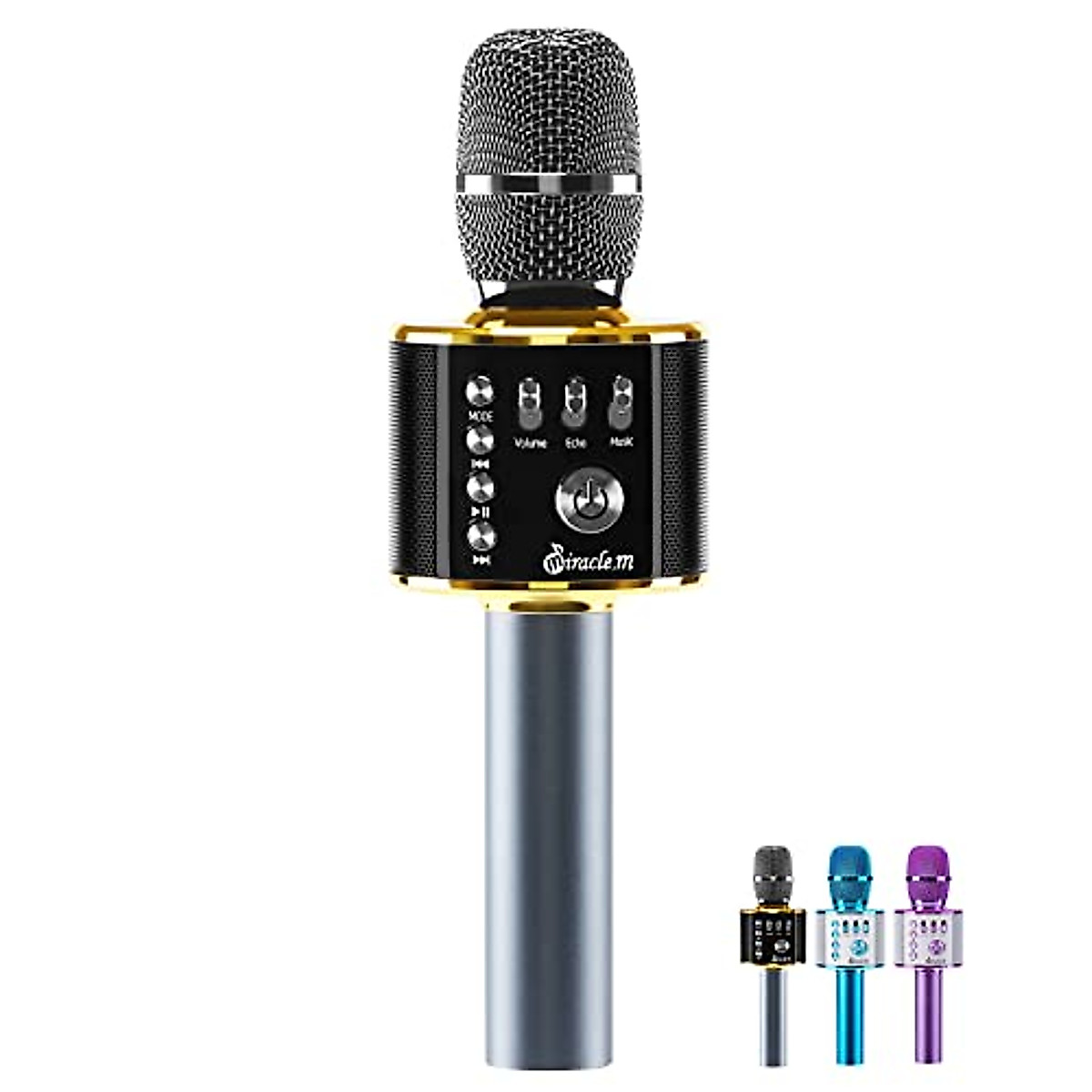 M37 - Bluetooth Karaoke Microphone Wireless - Bluetooth Microphone Wireless - Wireless Microphone Karaoke - Microphone for Kids - Carpool car Karaoke Microphones with Speaker - Karaoke mic