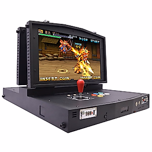 RSTJ-Wjf Multifunction Arcade Game Machine with 18.5 Inch Double Monitor, HD Video Game Console with 8000+ Games Support HDMI VGA Output, 2~4 Players Online Game