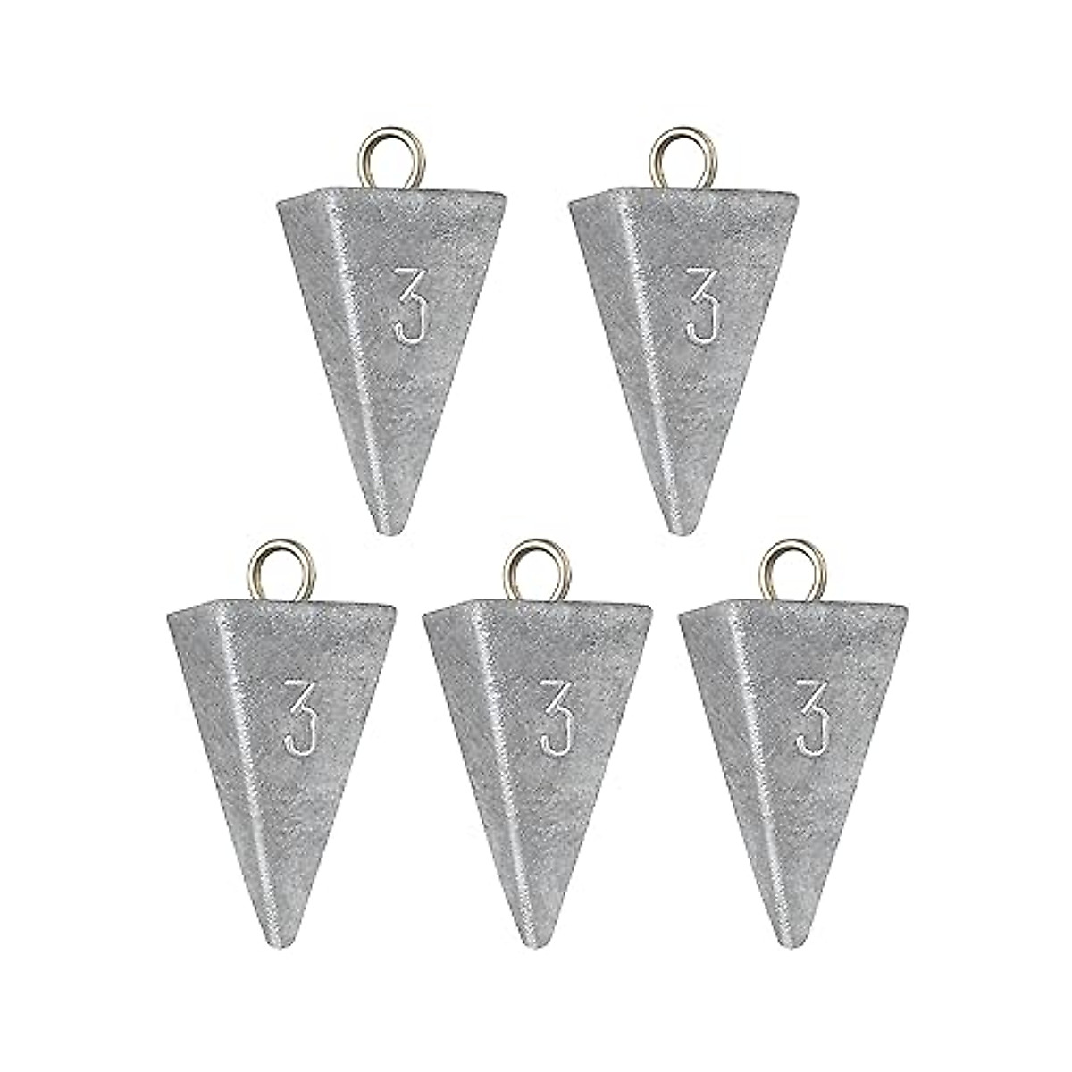 BLUEWING 2lb Box Pyramid Fishing Sinker Weights Lead Weight Saltwalter Fishing Weights for Surf Fishing, 3oz, 10 Pack