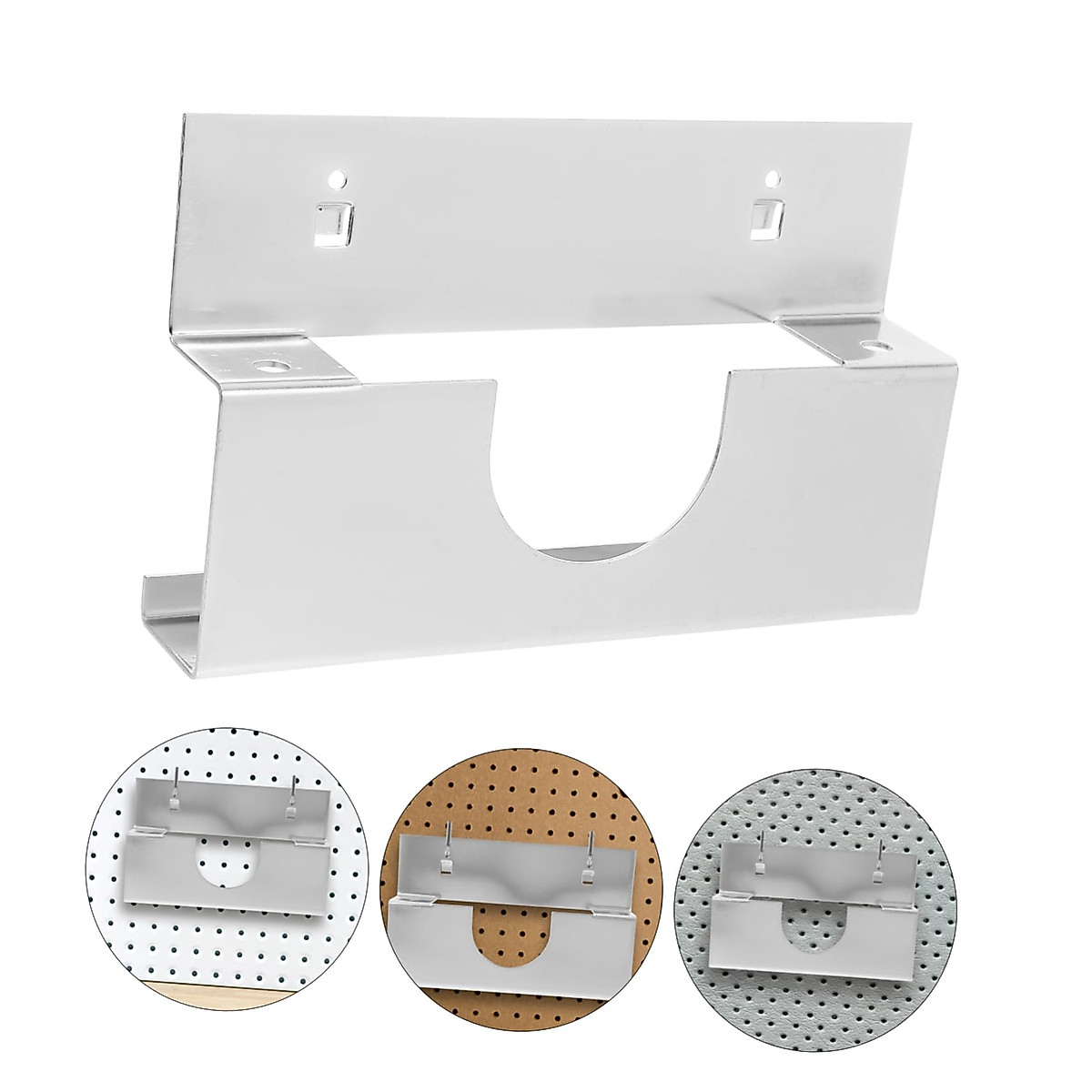 IWOWHERO Hook Hole Board Grinder Peg Board Rack Cutting Machine Holder Metal Protector Sanding Machine Holder Woodworking Tools Accessory Grinding Machine Holder Pegboard Hook Iron Silver