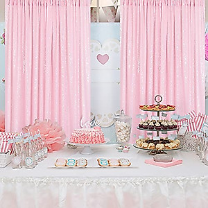 Pink Sequin Backdrop 2 Panels 2FTx8FT Birthday Party Backdrop Curtains Glitter Baby Shower Backdrop Pink Backdrop