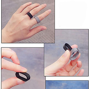 HIJONES Men Women Stainless Steel Fashion Weave Braided Mesh Ring Black Size 5