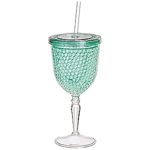Gifted Living Freezable Ball Gel Goblet Glass, Green