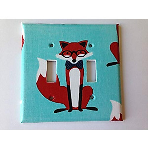 Fox and Glasses Light Switch Plate Cover Various Sizes Offered