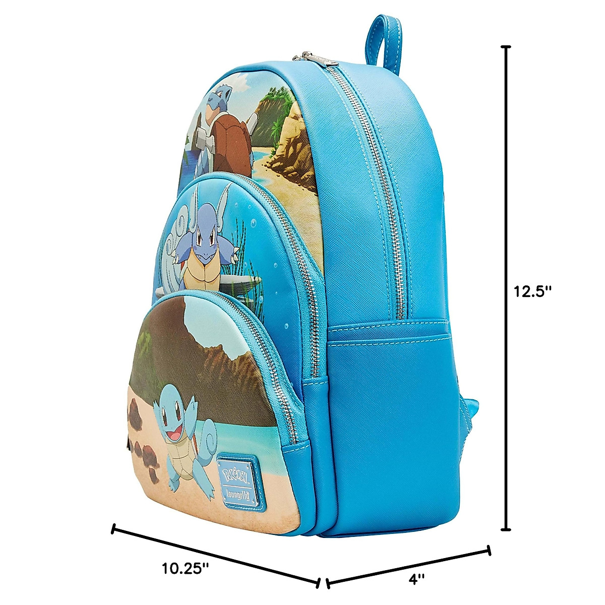 Loungefly Pokemon Squirtle Evolution Triple Pocket Backpack