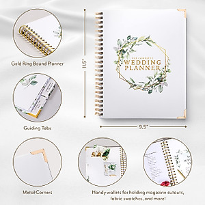 Wedding Planner & Organizer - Floral Gold Edition - Diary Engagement Gift Book & Bride To Be Countdown Calendar
