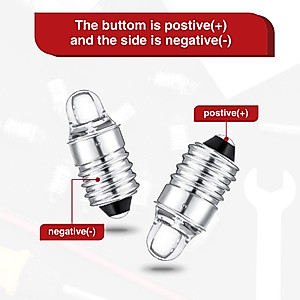 Honoson 10 Pieces E10 LED Bulbs 3 Volt Miniature Flashlight Bulbs E10 Replacement Bulbs Mini Lamps Cool White