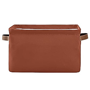 xigua Storage Basket Plain Clear Rust Solid Color Storage Bin with Handle, Large Storage Cube Collapsible for Shelves Closet Bedroom Living Room 1PC