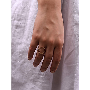 LEMON GRASS Gold Vermeil Open Circle Ring in Sterling Silver Size 7