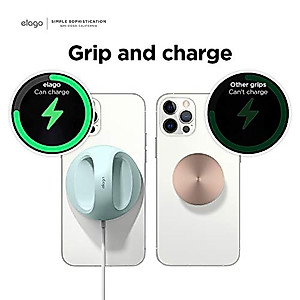 elago Grip Stand Compatible with MagSafe Charger, Phone Holder Compatible with iPhone 13/Pro/Pro Max/Mini and iPhone12, Nightstand Mode [MagSafe Charger Not Included] [Mint]
