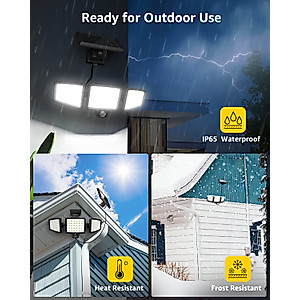 Lepro 2 Pack WL5000 LE Solar Flood Lights Outdoor Motion Activated Security Lights & Dusk to Dawn Area Light with Photocell