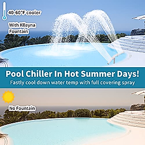 Klleyna Water-Fountain Dual Spray Swimming-Pool-Accessories - Upgrade Above/Inground Waterfall Cooler, Adjustable 2 in 1 Nozzle, High Pressure Pond Aerator, Garden Sprinkle Feature Outdoor Décor