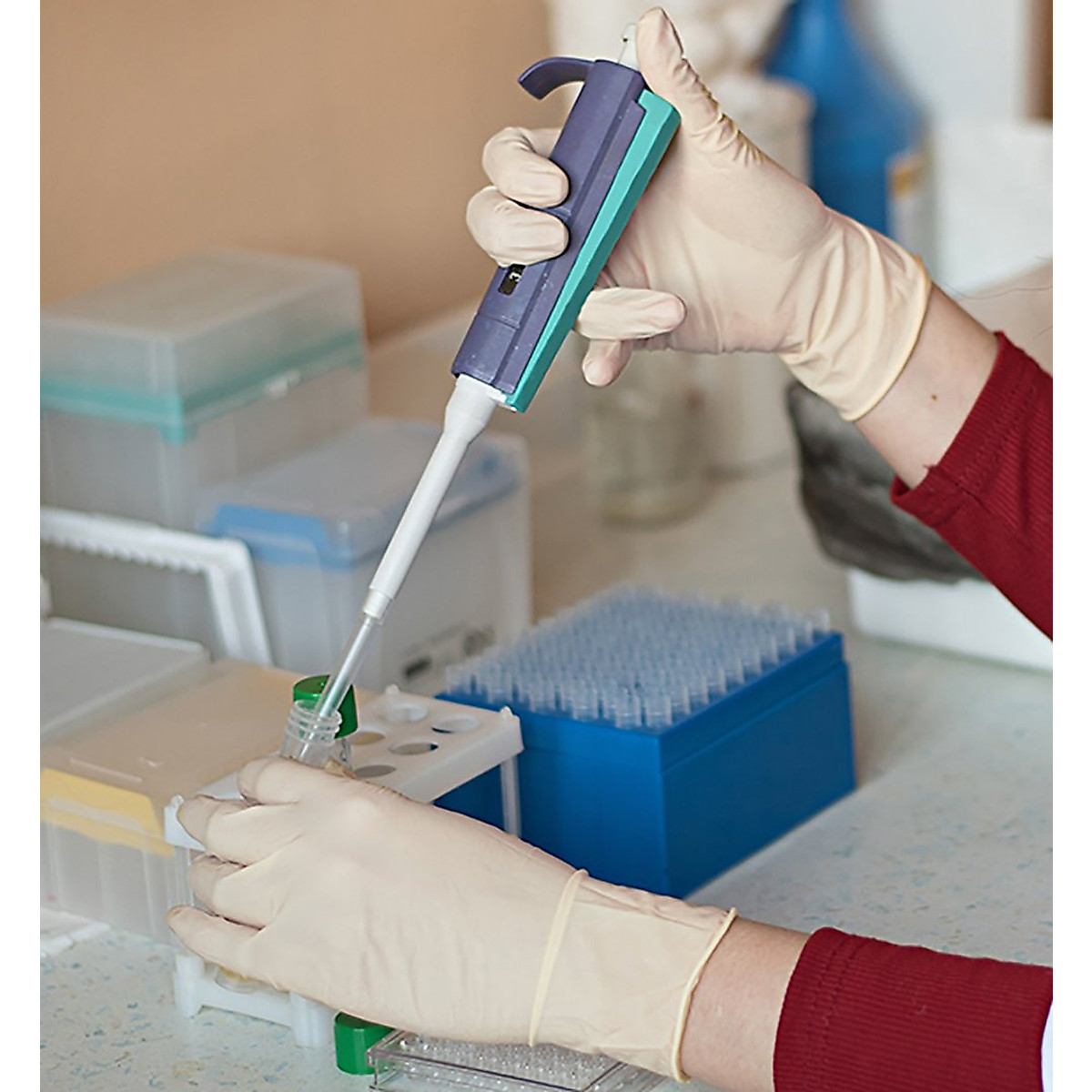 Adenna GLD266 Gold 6 mil Latex Powder Free Exam Gloves (White, Large) Box of 100