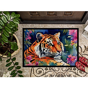 Caroline's Treasures DAC2880MAT Bengal Tiger Doormat Front Door Mat Indoor Outdoor Rugs for Entryway, Non Slip Washable Low Pile, 18H X 27W