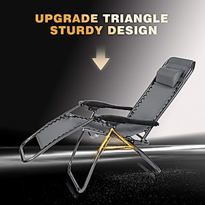 KARMAS PRODUCT Zero Gravity Chairs Set of 2 Reclining Outdoor Lounge Patio Chairs for Garden Beach Gray (Gray)…