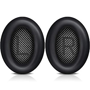 BINGLE Upgraded QC35 Replacement Ear Pads for Bose & Sound Insulation Bose Quietcomfort 35 ii Replacement Earpads, Added Thickness QC35 Replacement Pads with Soft Leather, Memory Foam Black