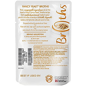 Purina Fancy Feast Broth For Cats, Creamy, With Chicken & Vegetables, 1.4-Ounce Pouch, Pack Of 32