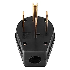 NEMA 14-50P 50A 125/250V Straight Blade Four Pin US Plug Four Holes Plug for Generator Dryer RV