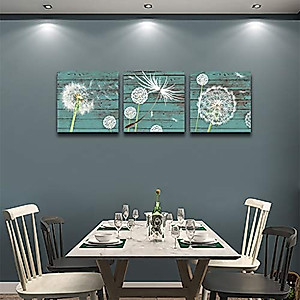 Office Wall Decor Wall Art for Bedroom Dandelion Picture Wall Art Green Driftwood Bathroom Decor Wall Art Modern Canvas Prints Artwork Living Room Kitchen Decor 12x12inch 3 pieces Easy to Hang