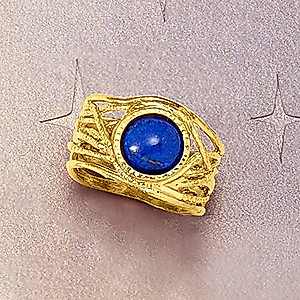 Ross-Simons Gemstone Textured Openwork Ring in 18kt Gold Over Sterling