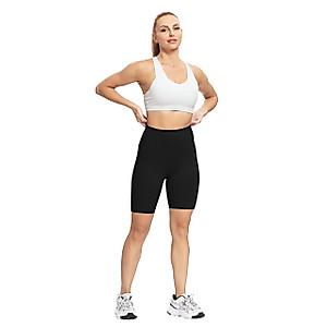 VALANDY Women's High Waist Yoga Shorts Tummy Control Non See -Through Workout Pants 3 Pack