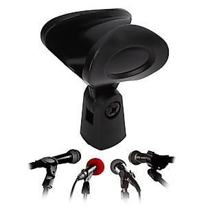 01 02 015 Microphone Clip, Wide Application 180° Rotatable Convenient Strong Toughness Microphone Holder Lightweight with 5/8in to 3/8in Screw for Wired Mic