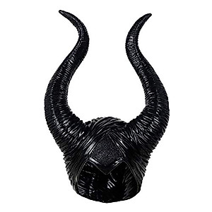 HOMELEX Evil Queen Feather Horns Costume for Women Black Cape Halloween Headpiece Shawl Accessories