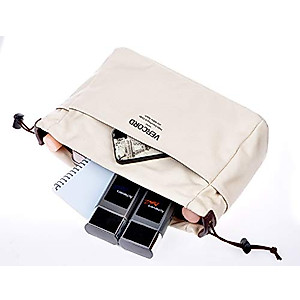 Vercord Canvas Handbag Organizers, Sturdy Purse Insert Organizer Bag in Bag, 10 Pockets Beige Small