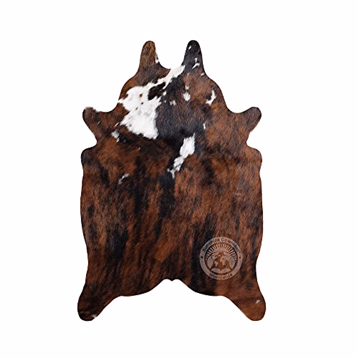 Genuine Mini Cowhide Rug Tricolor Small Hair on Cow Hide 24 x 35 inches 90 x 60 cm