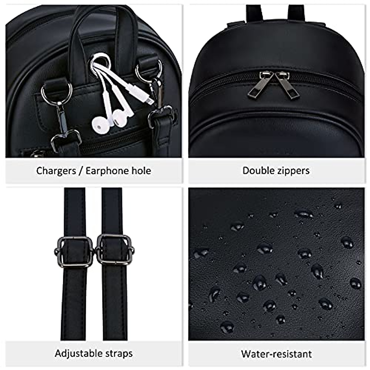 ECOSUSI Mini Backpack for Women Cute Bowknot Small Backpack Purse Girls Leather Bookbag Ladies Satchel Bags,with Charm Tassel