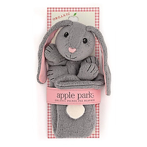 Apple Park Picnic Pals - Bunny Blankie, Blanket Baby Toy for Newborns, Infants, Toddlers - Hypoallergenic, 100% Organic Cotton
