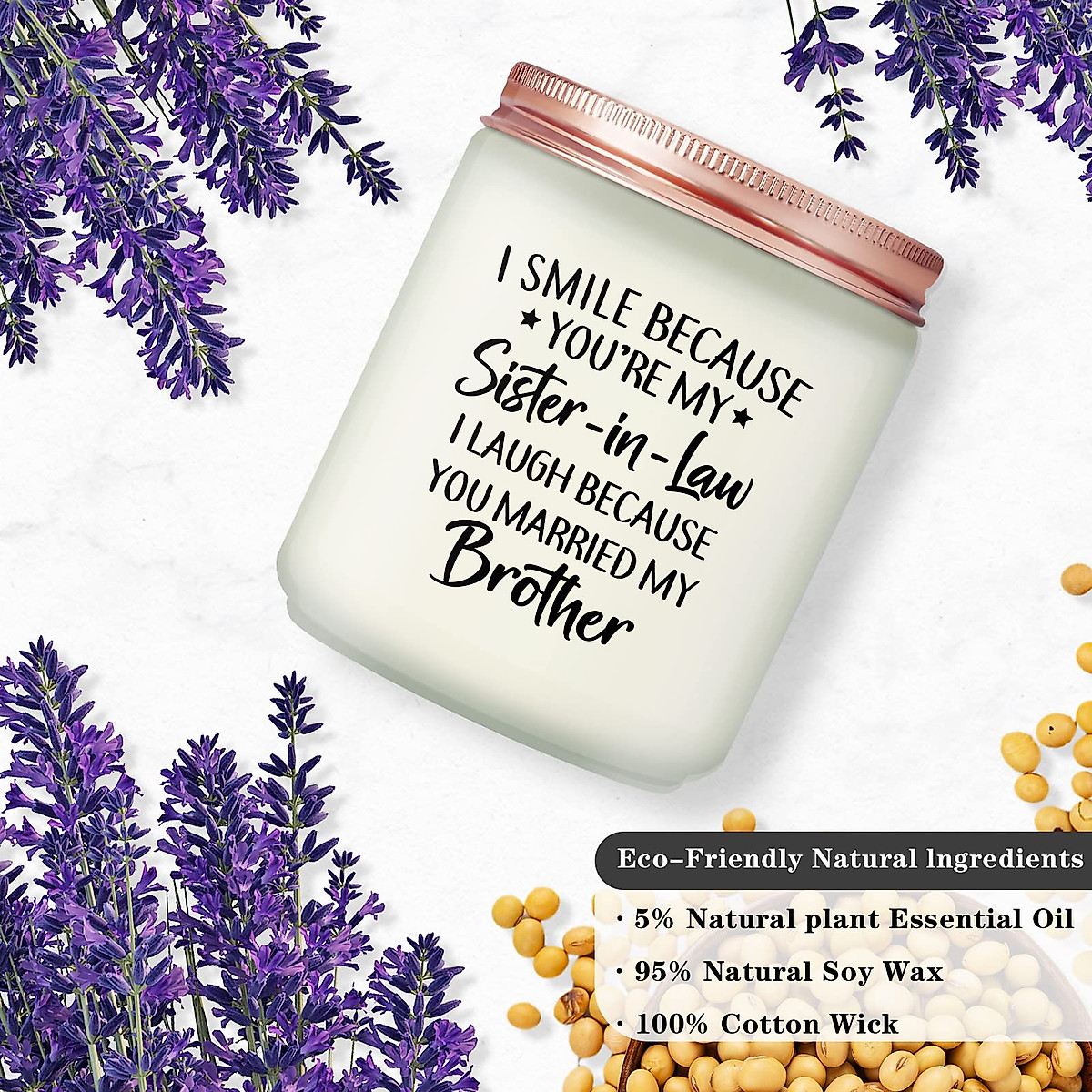 Maybeone Sister in Law Christmas Gifts - Birthday Valentines Day Mothers Day Wedding Gifts for Sister in Law - Scented Candle Gifts for Future Sister in Law