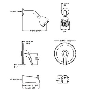 Pfister Pfirst Series Tub & Shower Trim Kit (Valve Not Included), 1-Handle, Polished Chrome Finish, LG890300