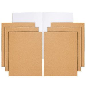 6 Pack Large Notebooks for Kids, Bulk Sketchbook 8.5x11 In, Kraft Paper Journal Set for Students, Travelers, Office (Blank Inside)