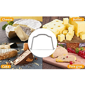 NADUSEP Cheese Slicer Stainless Steel Butter Cheese Wire Cutter Slicer Knife for Kitchen for Block Cheese Butter Foie Gras (Silver-2 Pack)