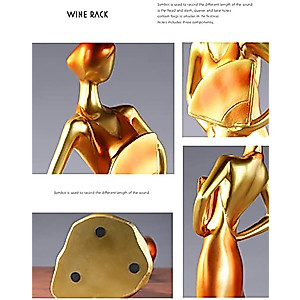 CdyBox Elegant Wine Bottle Holder Ornament Wine Single Bottle Holder Stand Rack (Golden)